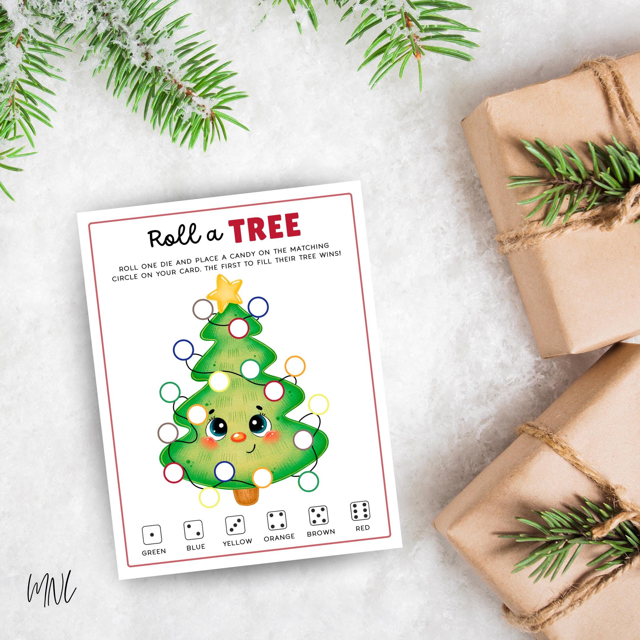 Roll a Tree Game for Christmas Party Game Printable Christmas Activity ...