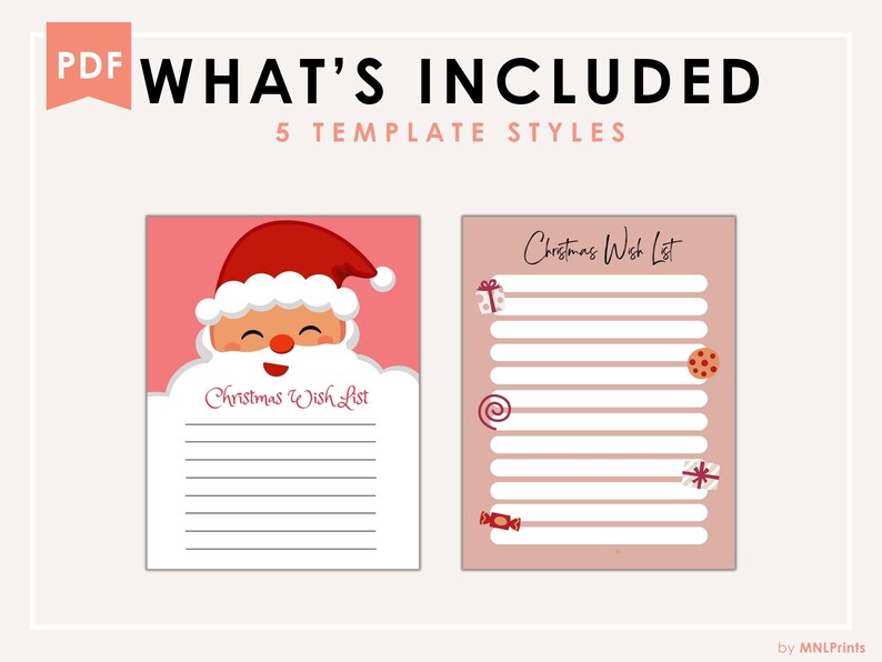 Christmas Wish List Christmas Printable Christmas Letter to Santa Wish ...