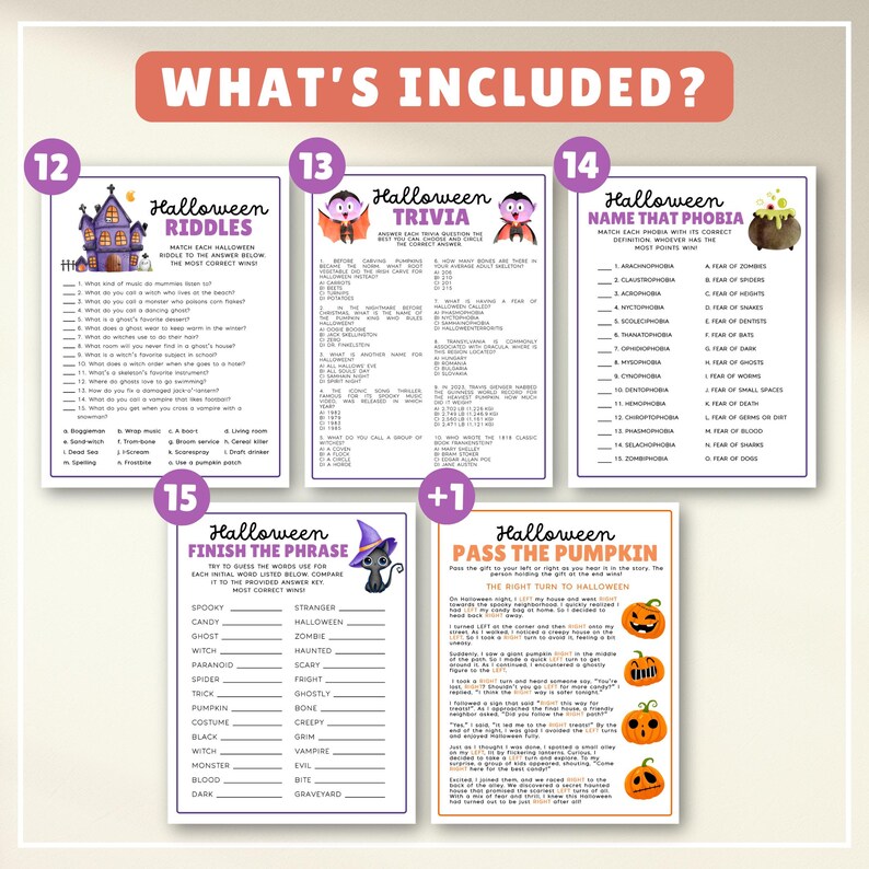 Halloween Games for Halloween Party Game Printable Game Bundle ...