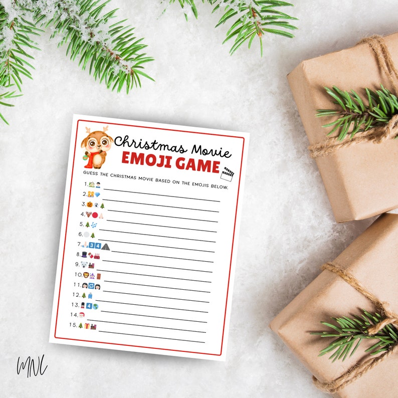 Christmas Movie Game for Christmas Party Game Emoji Pictionary ...