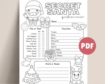 Ultimate Secret Santa Questionnaire! - Etsy