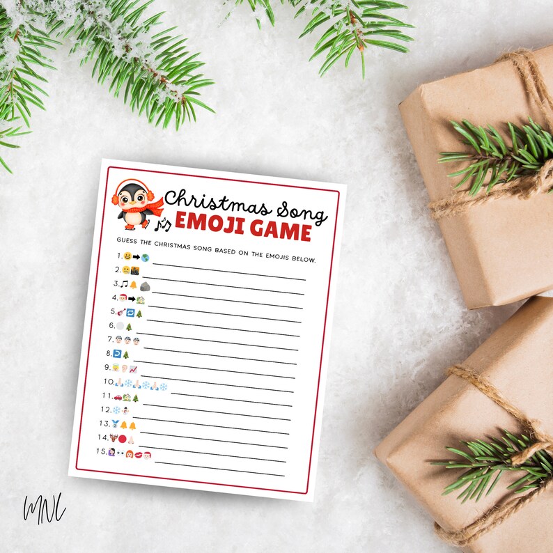 Christmas Song Emoji Game for Christmas Party Game, Emoji Pictionary ...