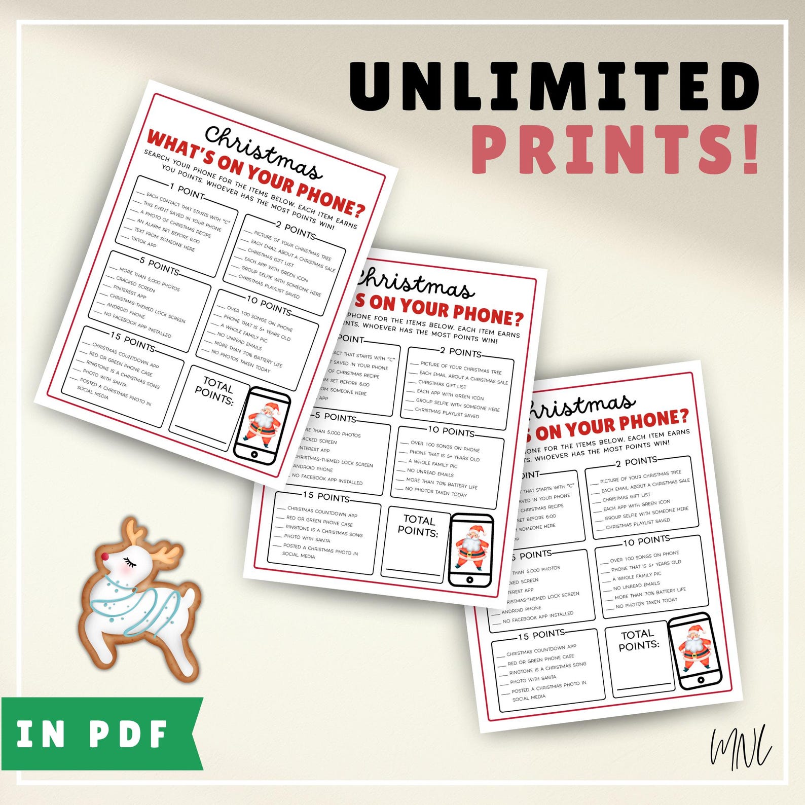 Christmas Whats on Your Phone Game, Christmas Phone Game for Christmas ...