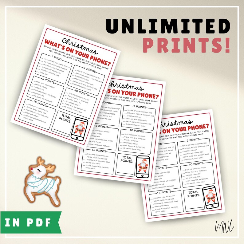 Christmas Whats on Your Phone Game, Christmas Phone Game for Christmas ...