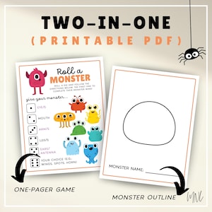 Halloween Dice Game Roll A Monster Game, Monster Dice Game, Halloween ...