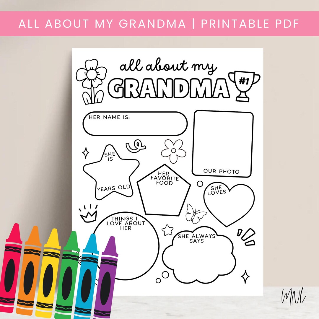 All About My Grandma Questionnaire for Mother’s Day Activity, Mothers ...