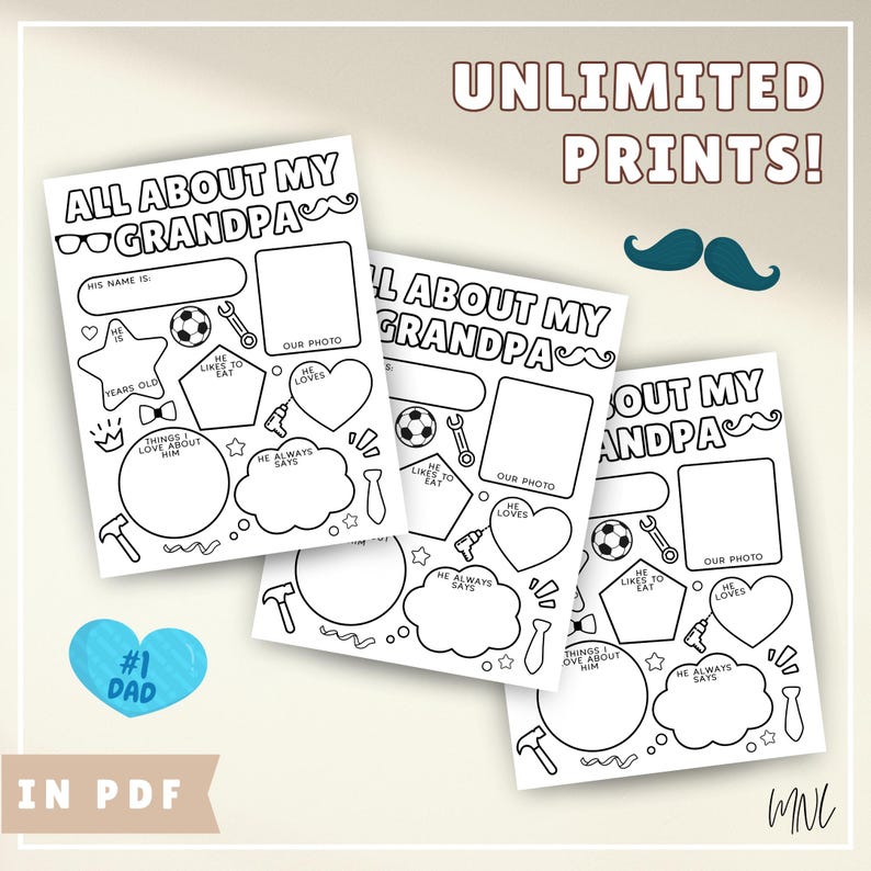 All About My Grandpa Questionnaire, Father’s Day Activity, All About ...