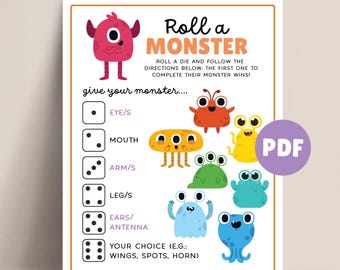 Halloween Draw A Monster Game, Printable Halloween Game for Kids ...