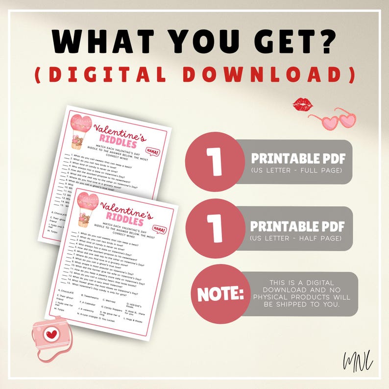 Valentines Riddles for Valentines Day Party Game Printable Valentines ...