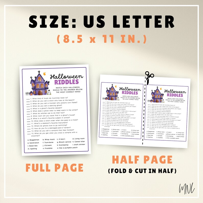 Halloween Riddles for Halloween Party Game Printable Halloween Games ...
