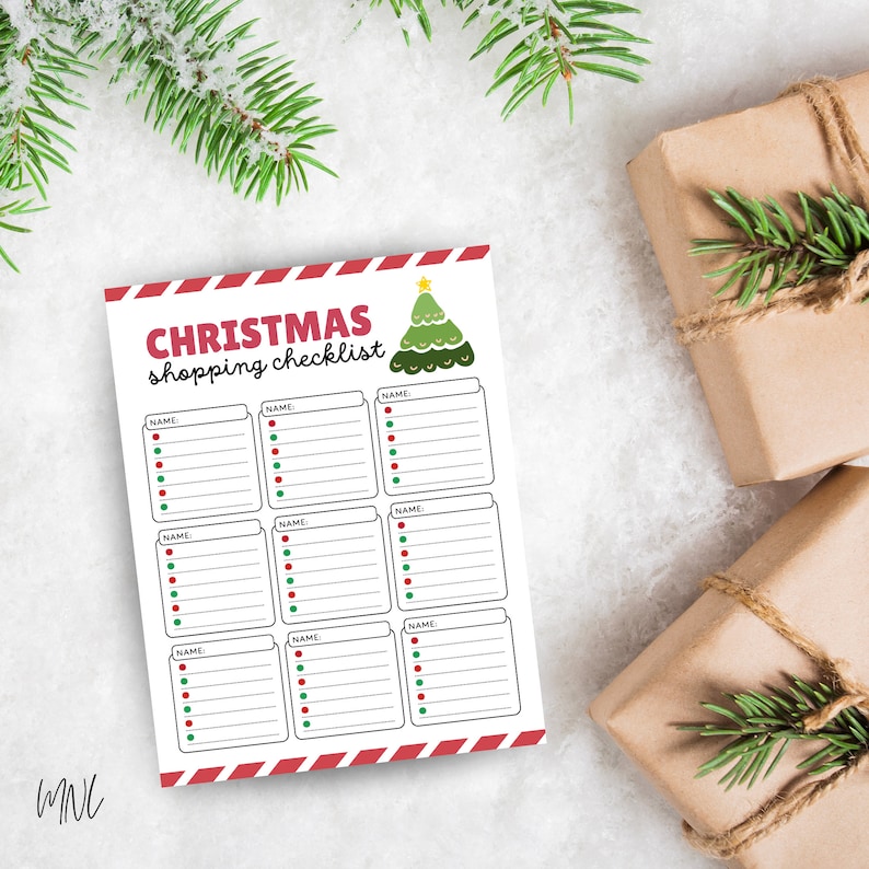 Christmas Shopping List for Christmas Gift List Printable Christmas ...