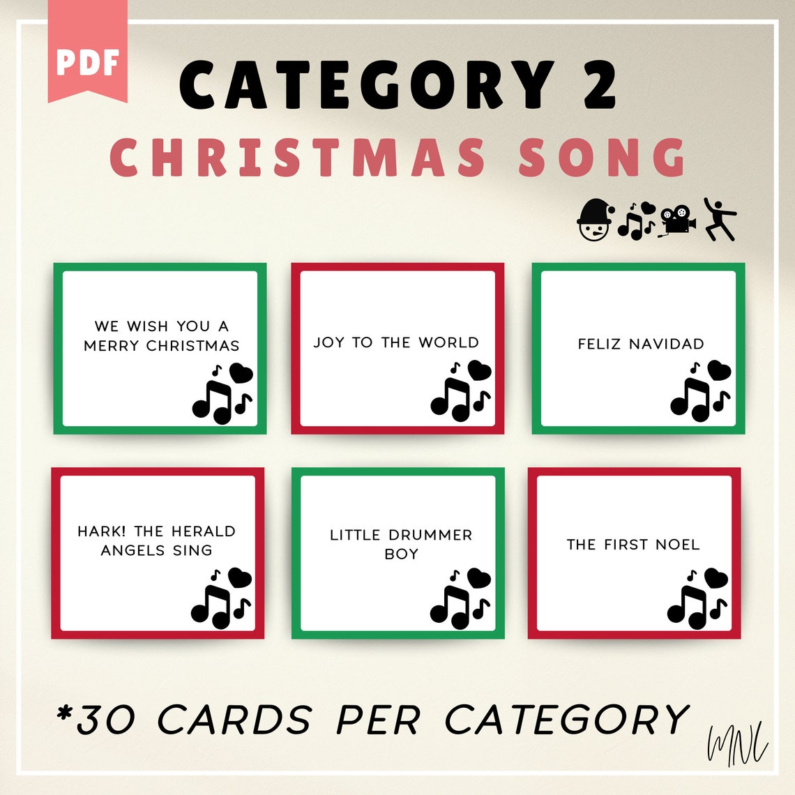 Christmas Charades for Christmas Party Game Printable Christmas Game ...