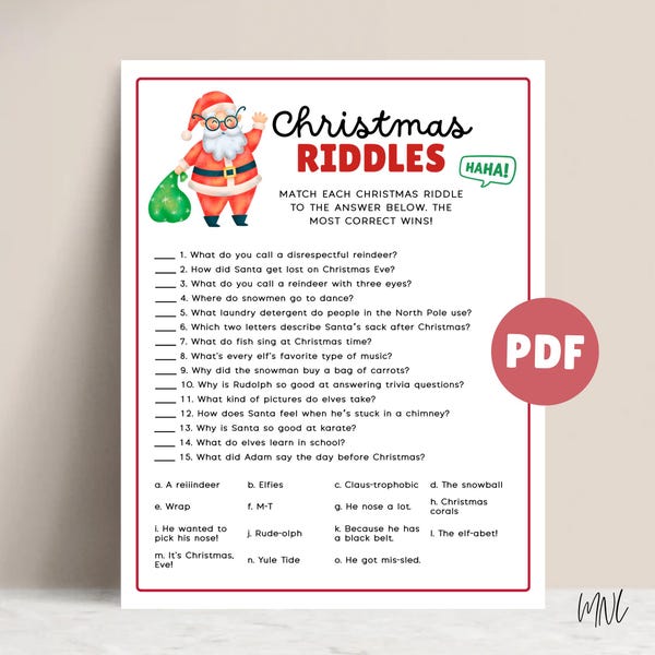 Christmas Riddles for Adults - Etsy Canada