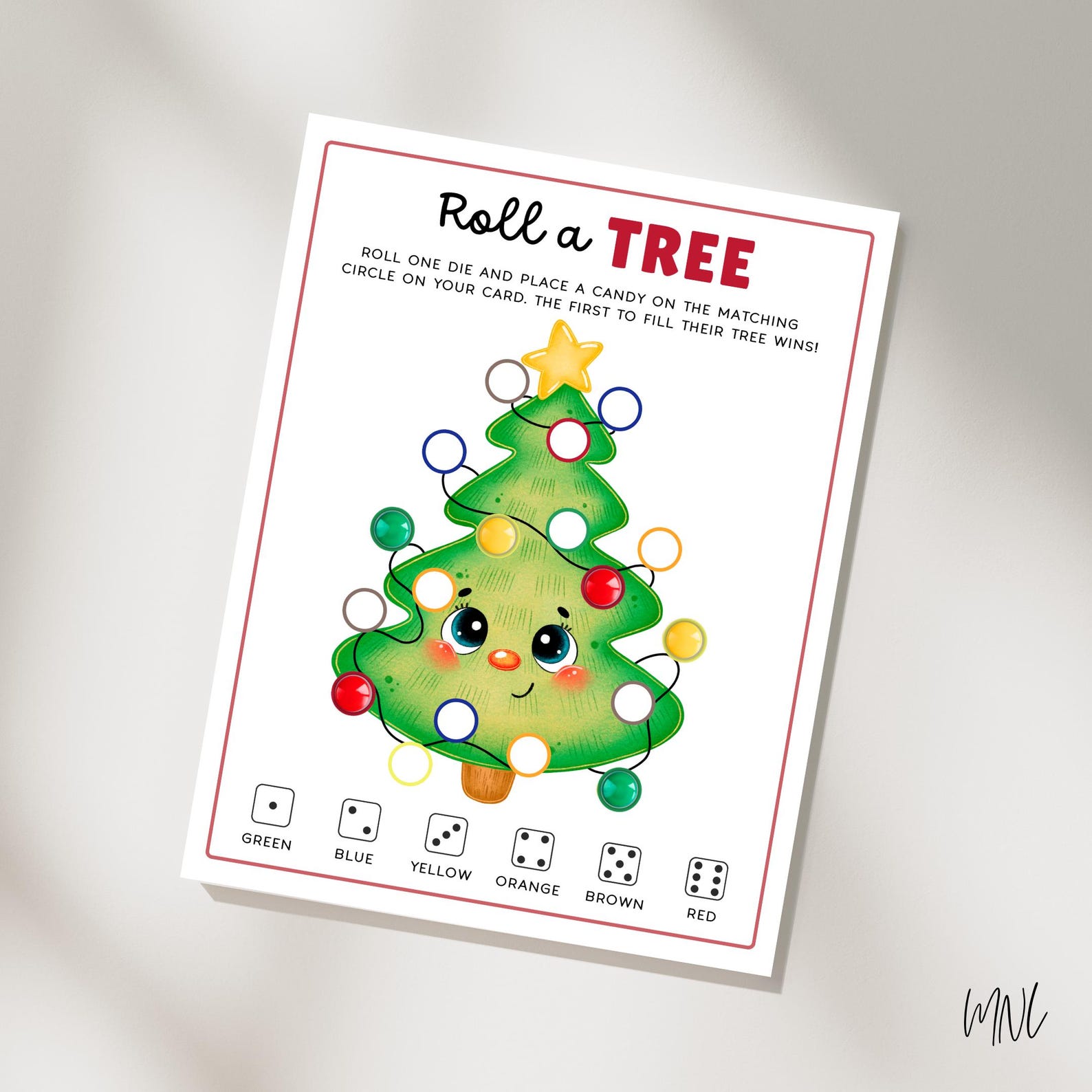 Roll a Tree Game for Christmas Party Game Printable Christmas Activity ...