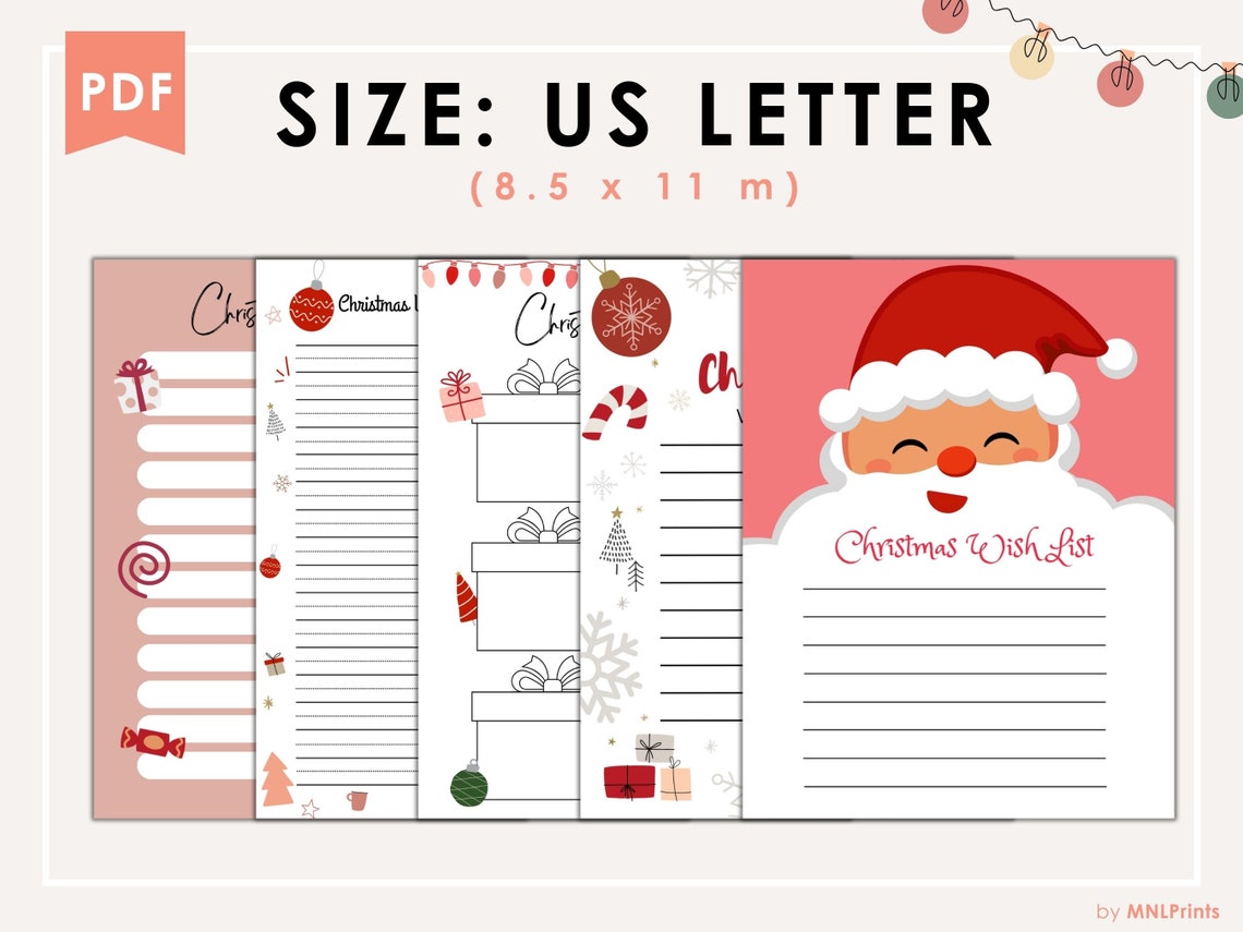 Christmas Wish List Christmas Printable Christmas Letter to Santa Wish ...