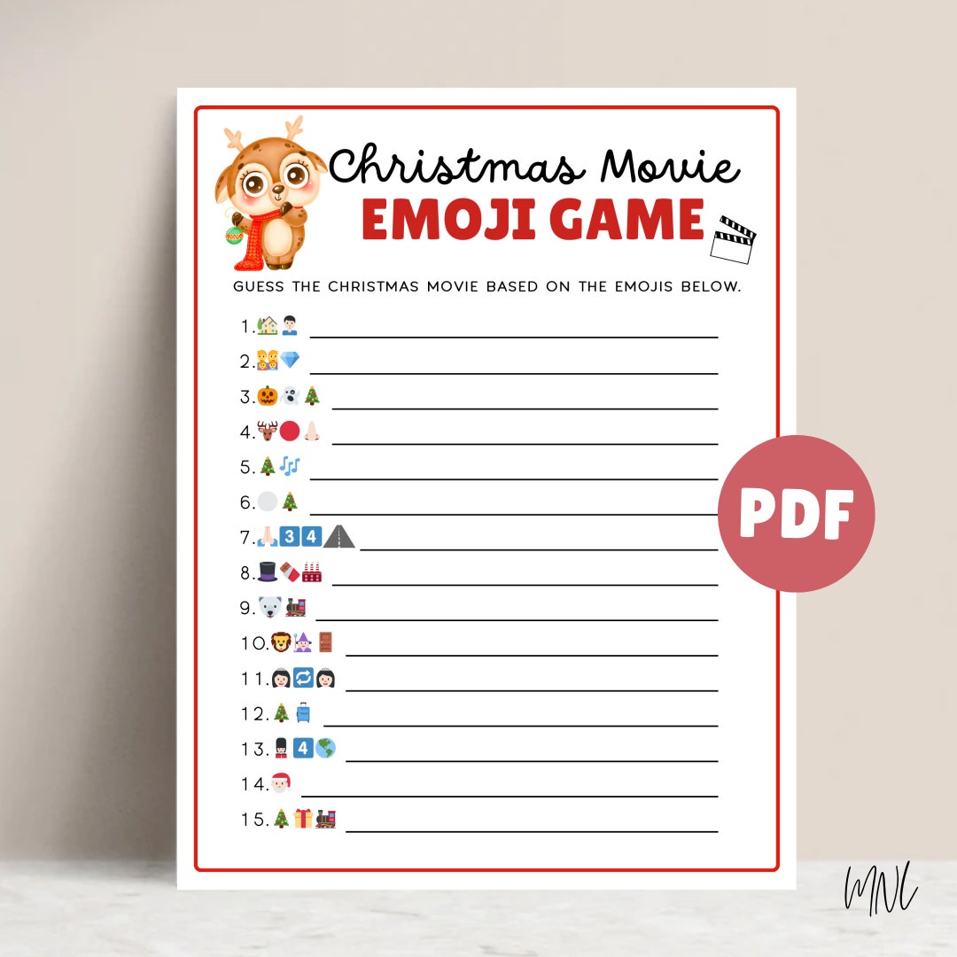 Christmas Movie Game for Christmas Party Game Emoji Pictionary ...