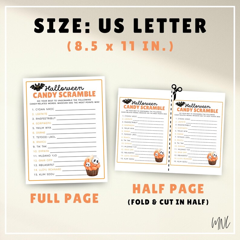 Halloween Word Scramble for Halloween Party Game Printable Halloween ...