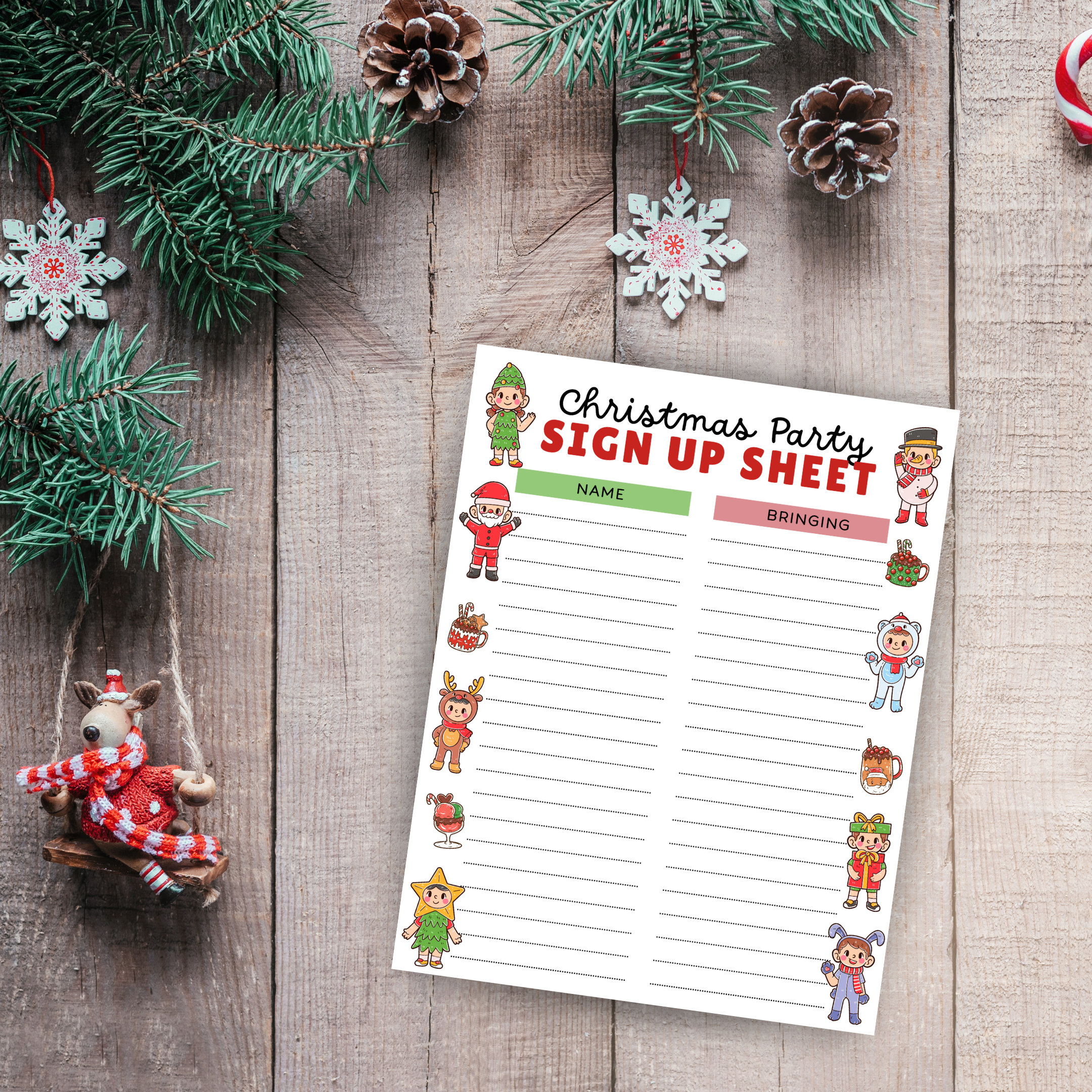Christmas Sign up Sheet for Christmas Party for Kids Christmas Dinner ...