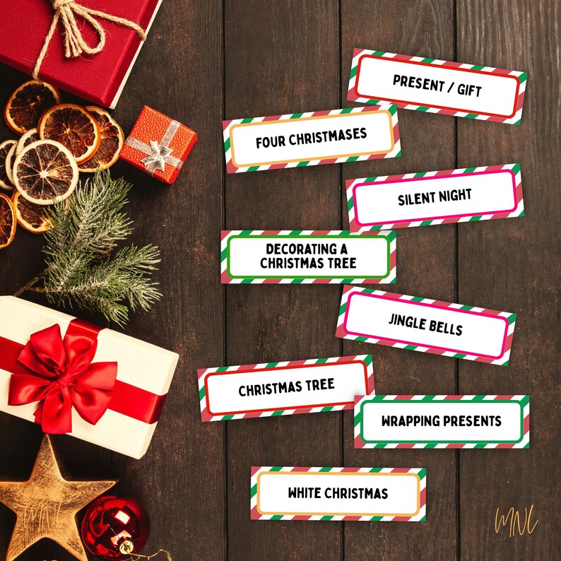 Christmas Charades for Christmas Party Game Printable Christmas Game ...