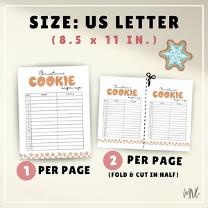 Christmas Cookie Sign up Sheet for Christmas Party, Cookie Party ...