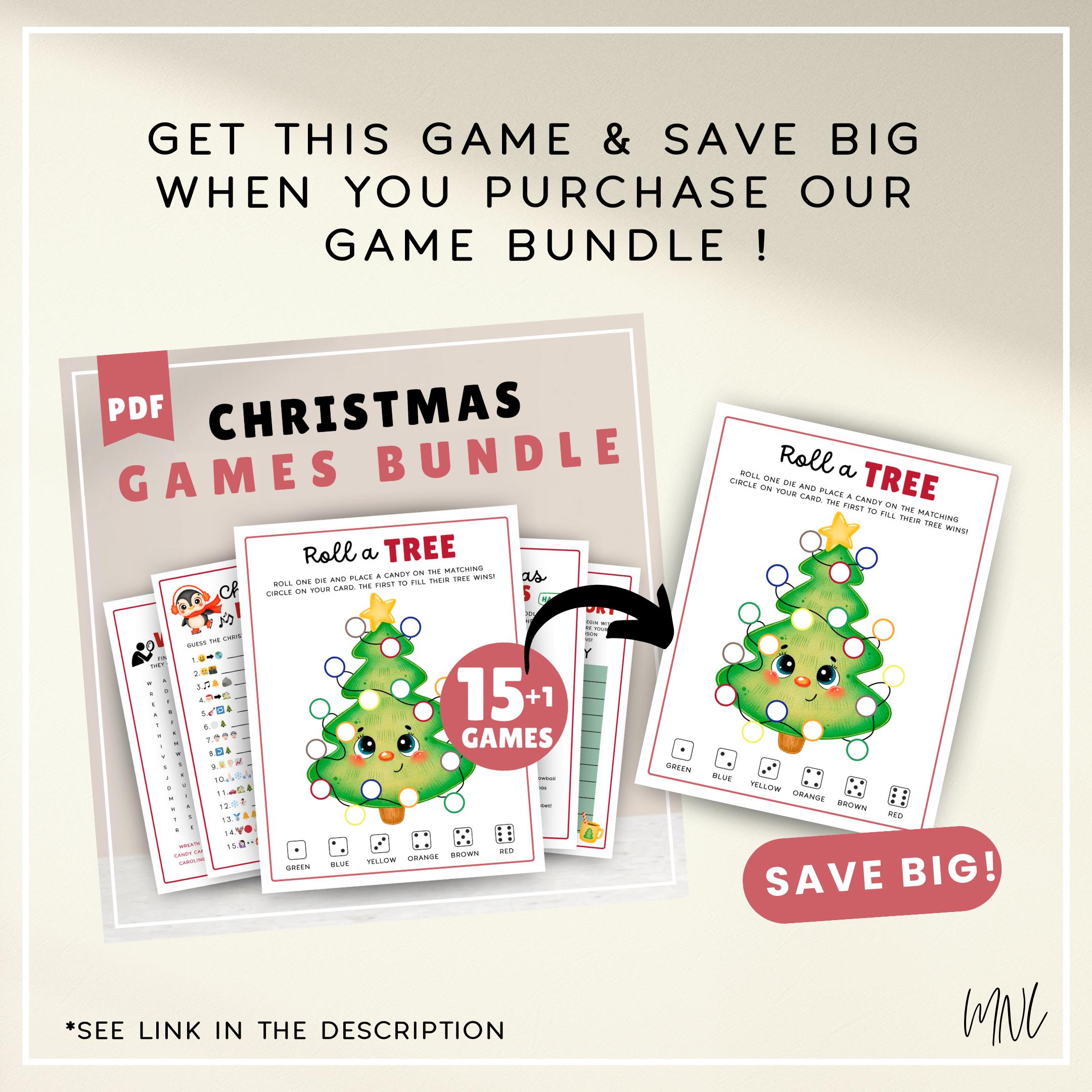Roll a Tree Game for Christmas Party Game Printable Christmas Activity ...