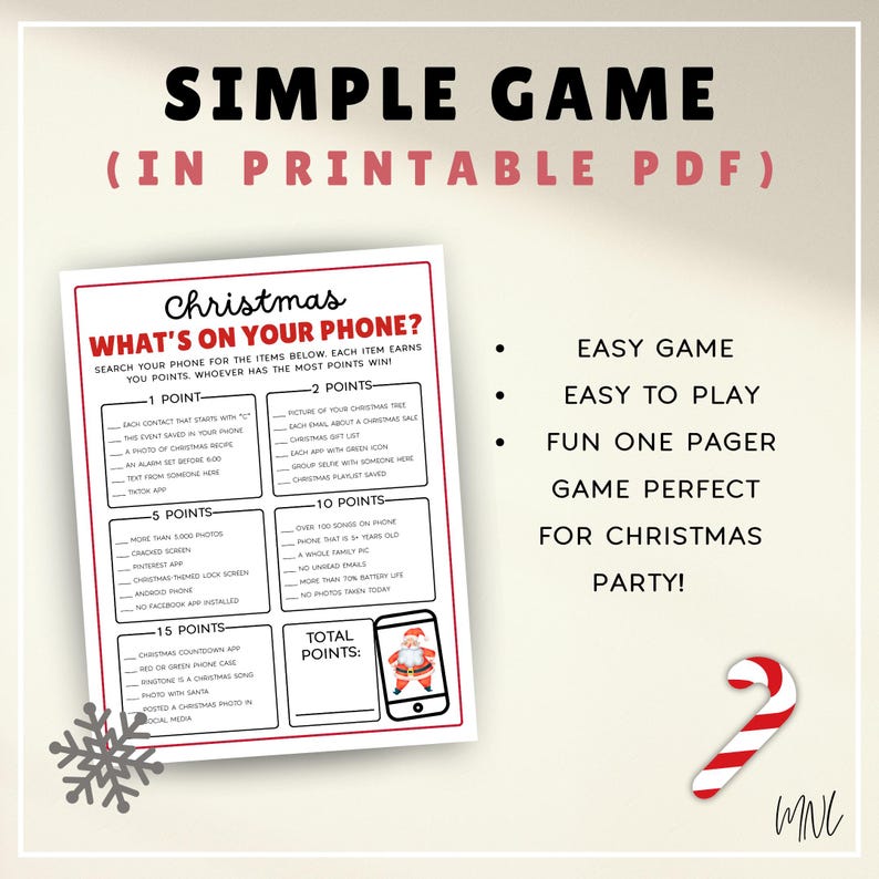 Christmas Whats on Your Phone Game, Christmas Phone Game for Christmas ...