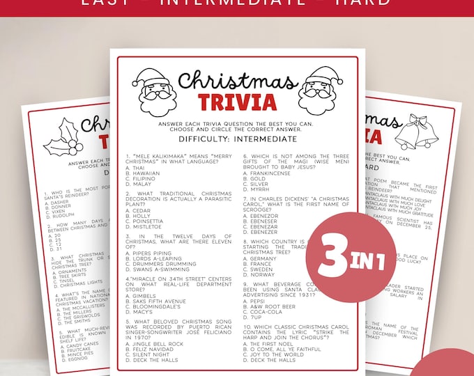Christmas Trivia Party Game - Etsy Canada