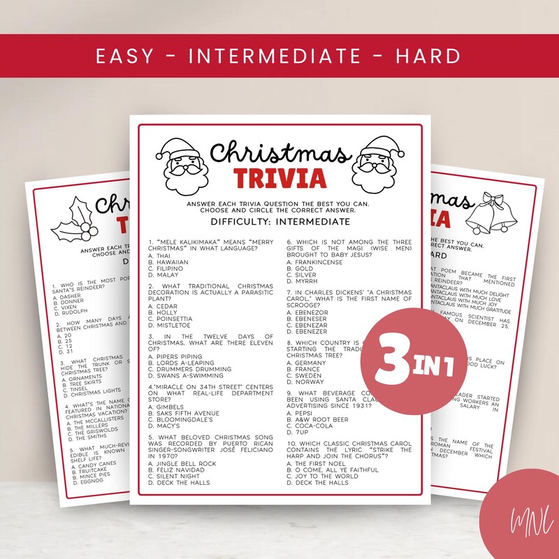 Christmas Trivia - Etsy