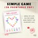 Roll a Heart Game for Valentine Party Game Printable Valentines ...