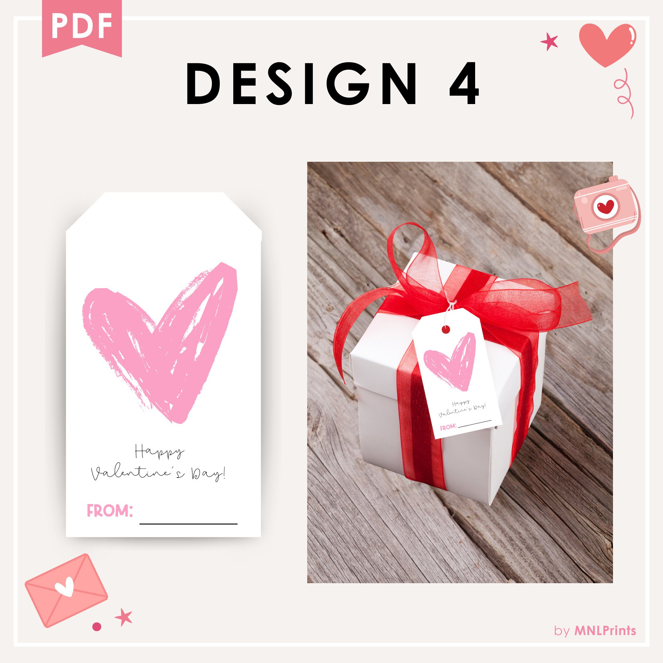Valentine Gift Tag Printable Valentine Tags for School Valentine ...