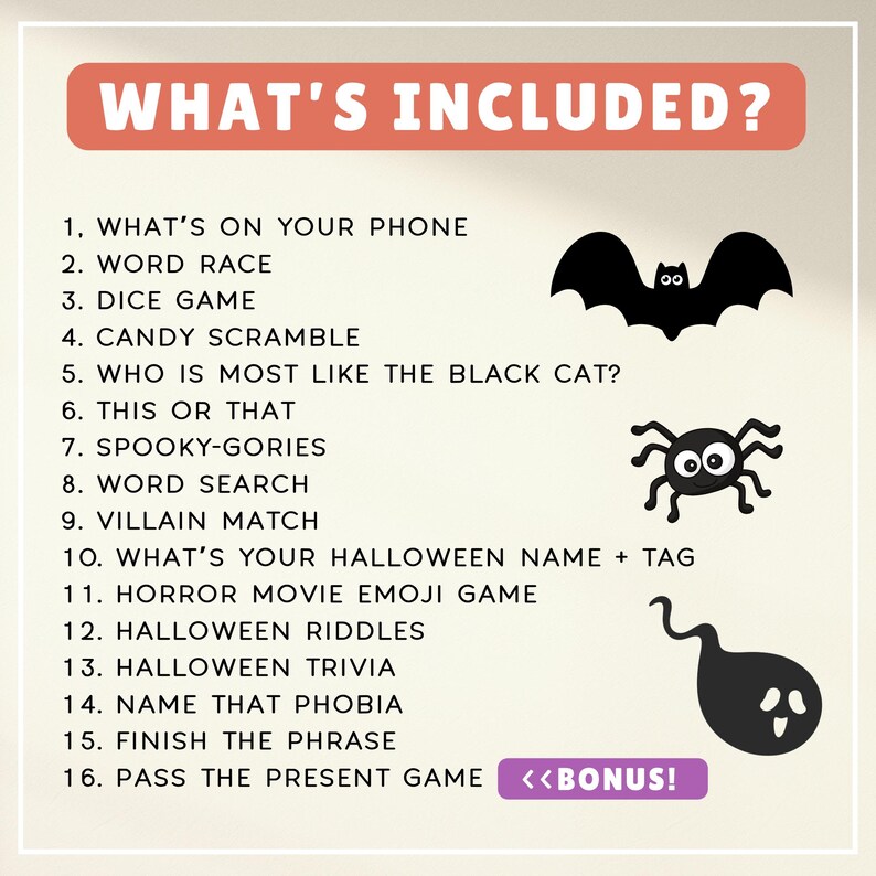 Halloween Games for Halloween Party Game Printable Game Bundle ...
