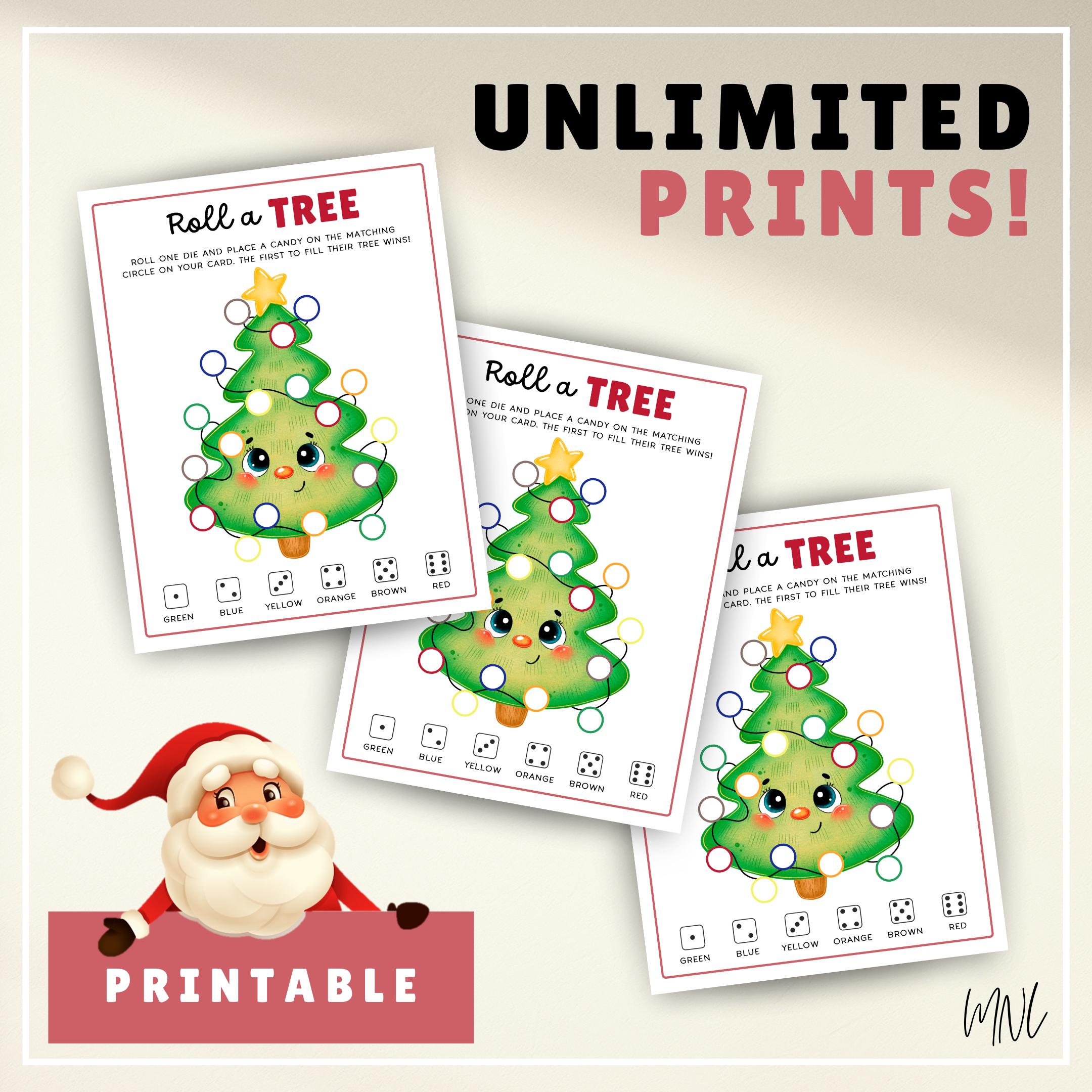Roll a Tree Game for Christmas Party Game Printable Christmas Activity ...