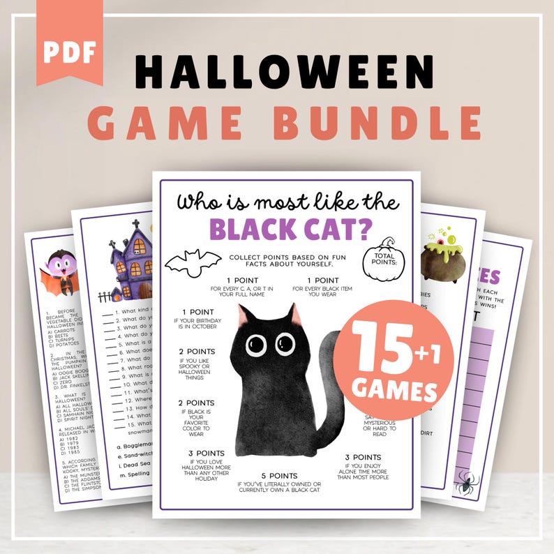Halloween Games for Halloween Party Game Printable Game Bundle ...