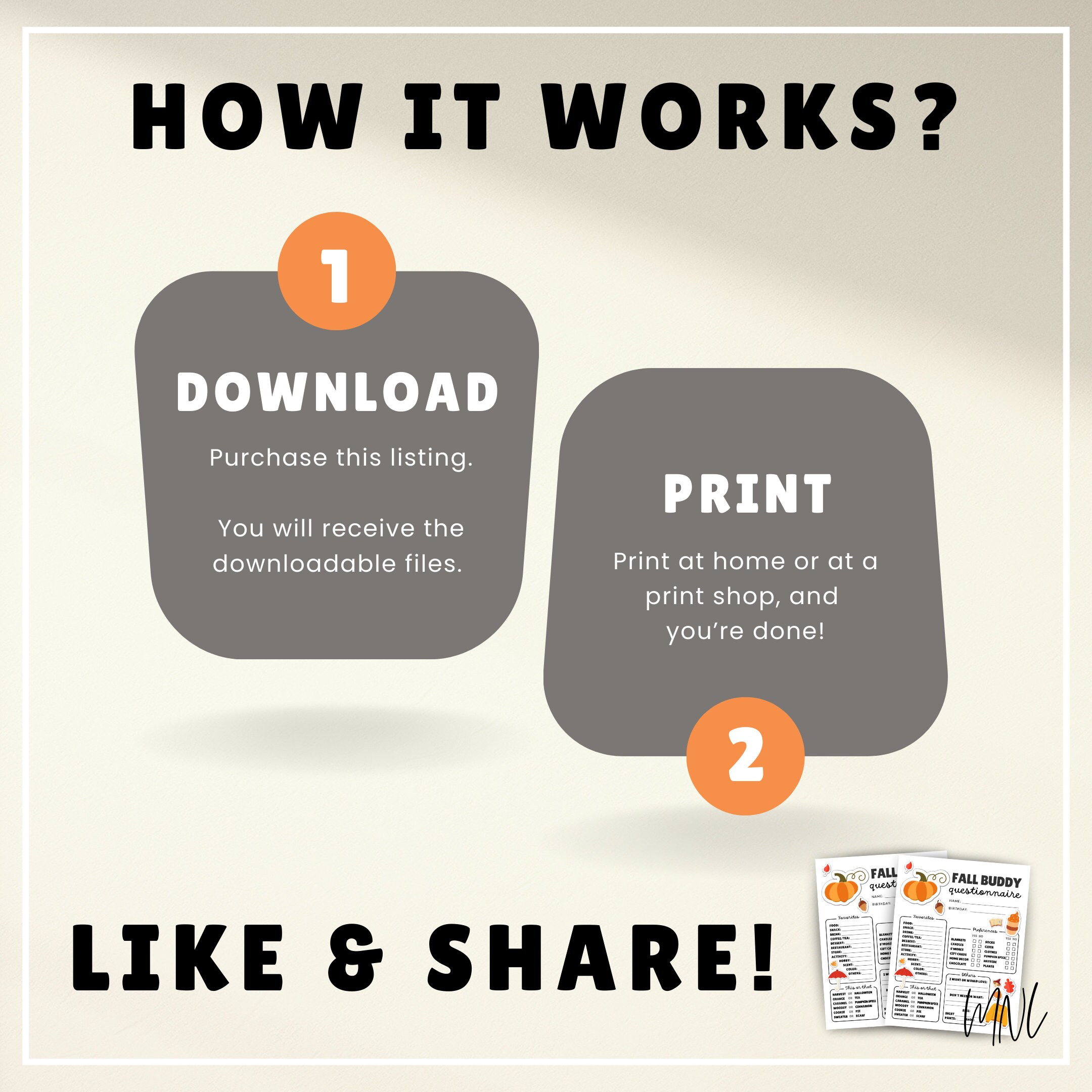 Fall Questionnaire for Fall Gift Exchange, Fall Buddy Questionnaire ...