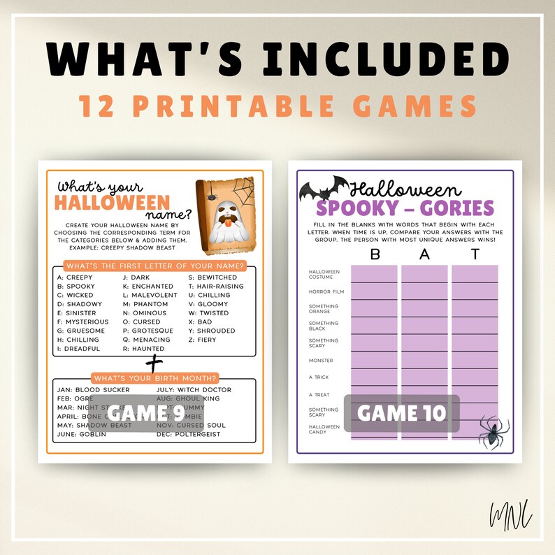 Halloween Games for Halloween Party Game Printable Game Bundle ...