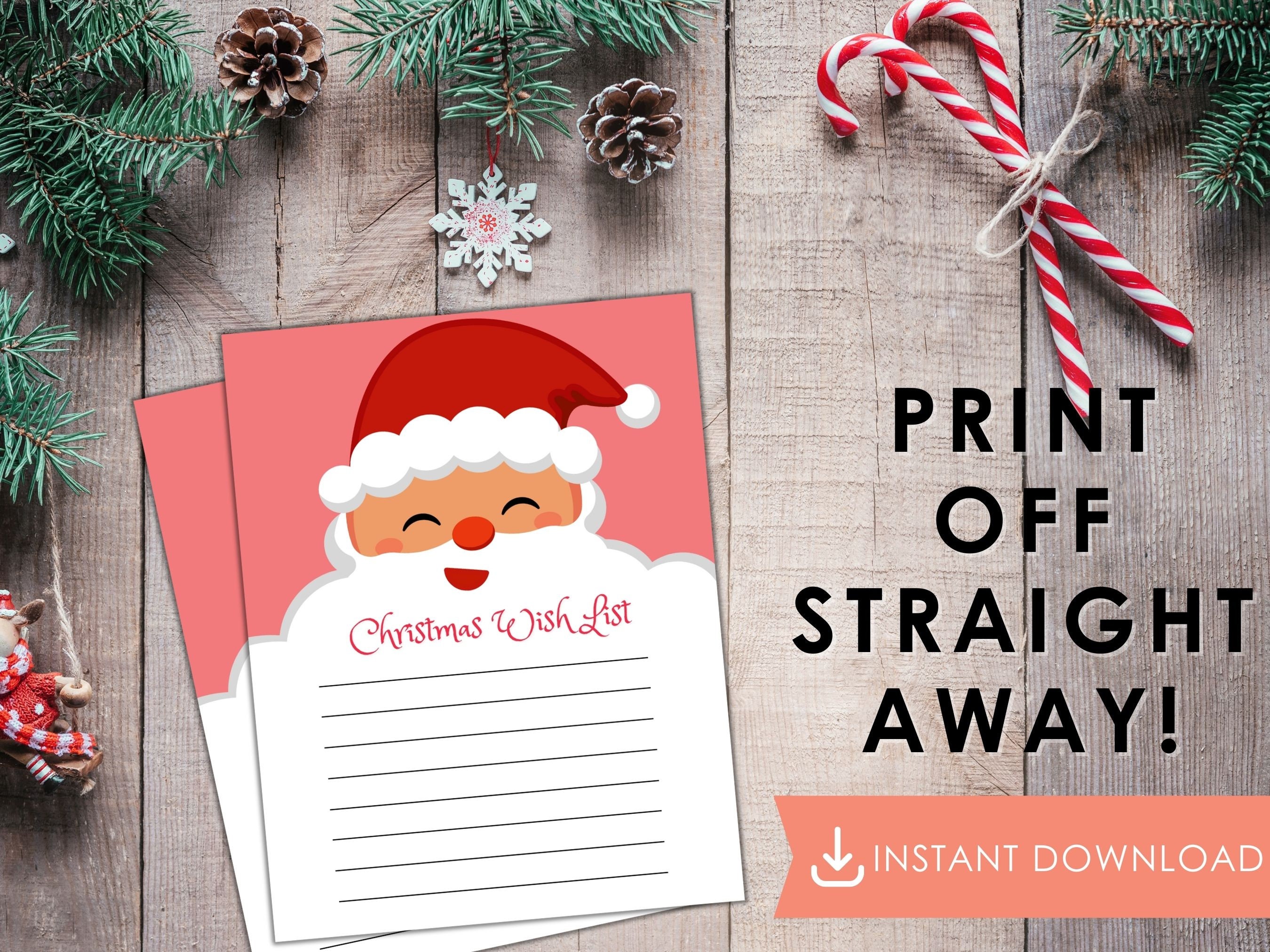 Christmas Wish List Christmas Printable Christmas Letter to Santa Wish ...