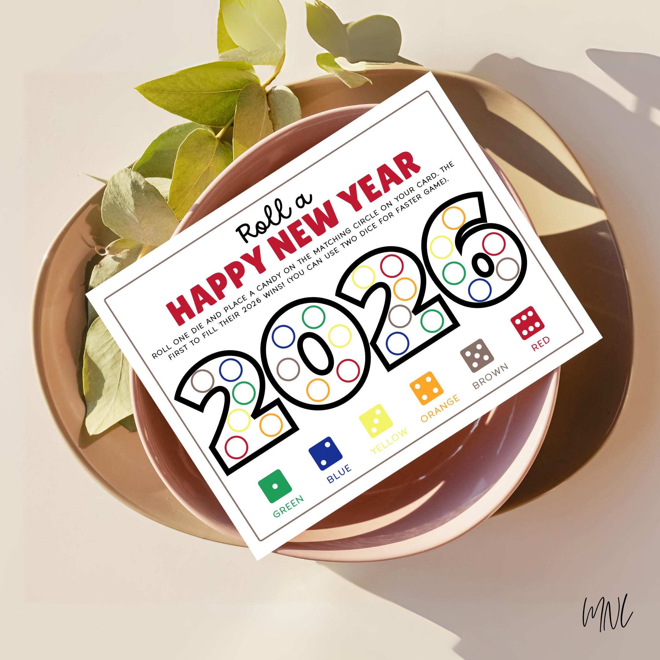 New Years Eve Game Candy Dice Game for Kids Printable Dice Game, NYE ...