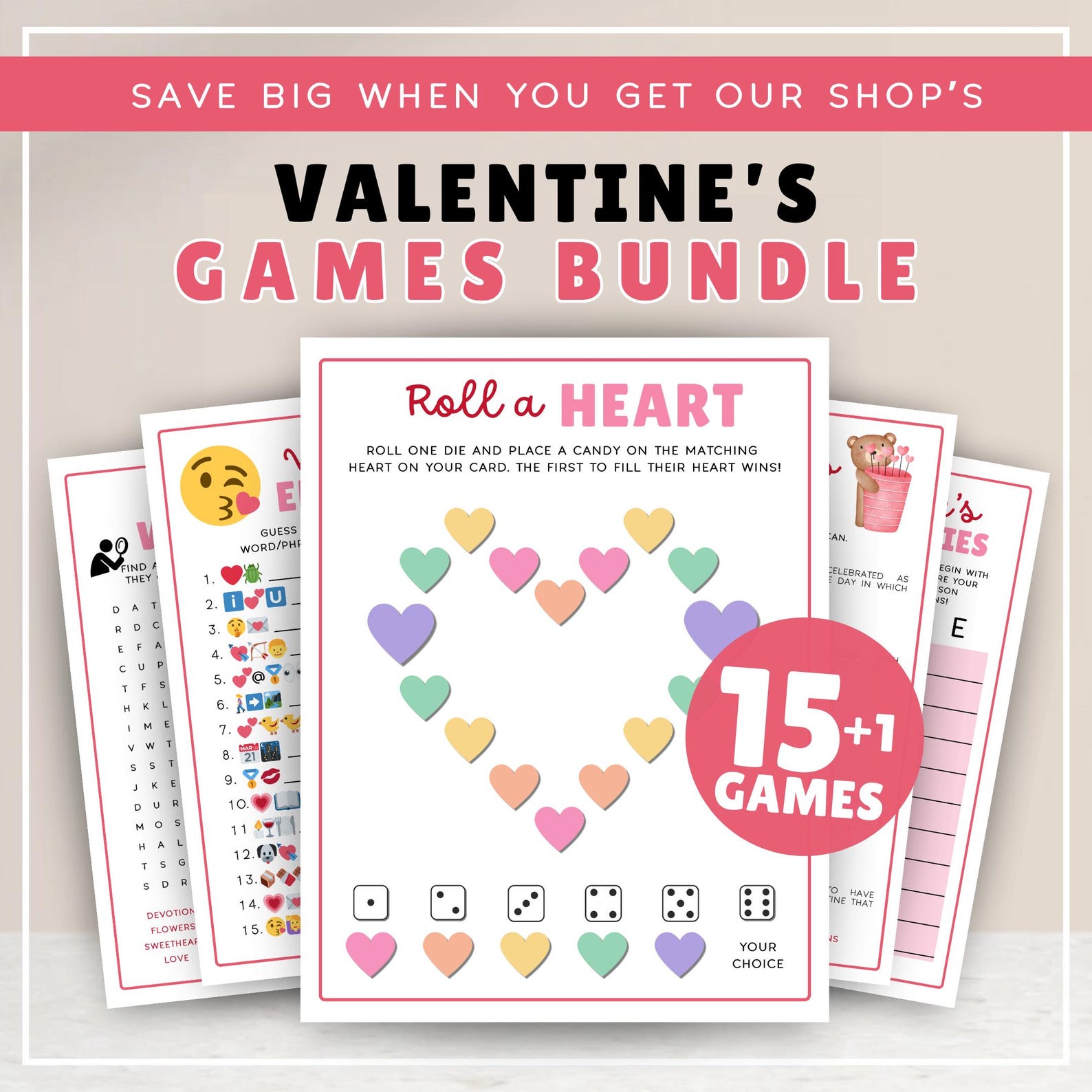 Valentine Emoji Game for Valentine Party Game Emoji Pictionary ...