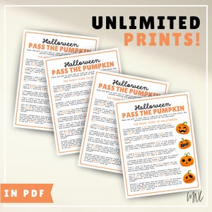 Pass the Pumpkin Halloween Party Game, Left Right Game for Halloween ...