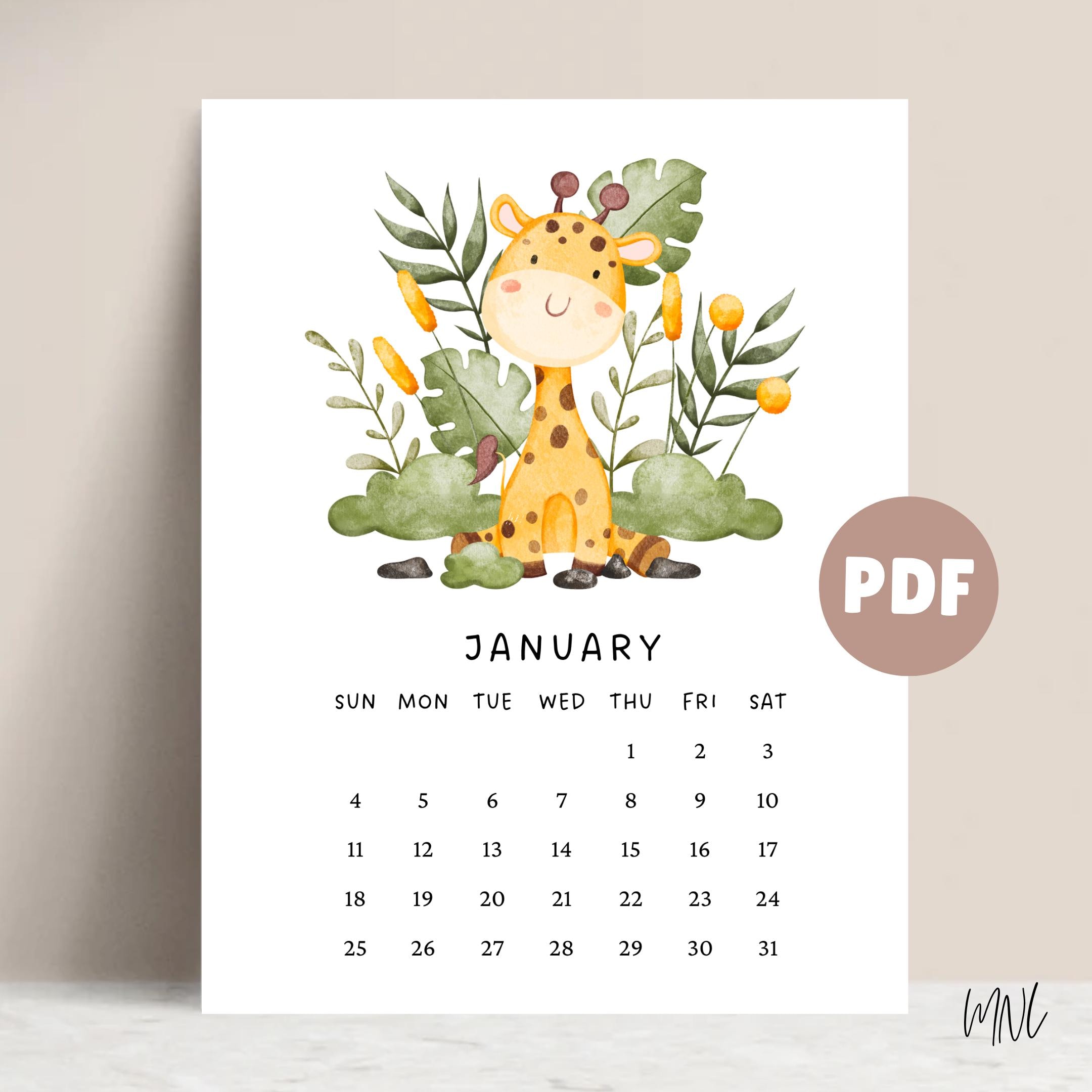 Printable Calendar 2026 for Kids Calendar 2026 Calendar Cute Calendar ...