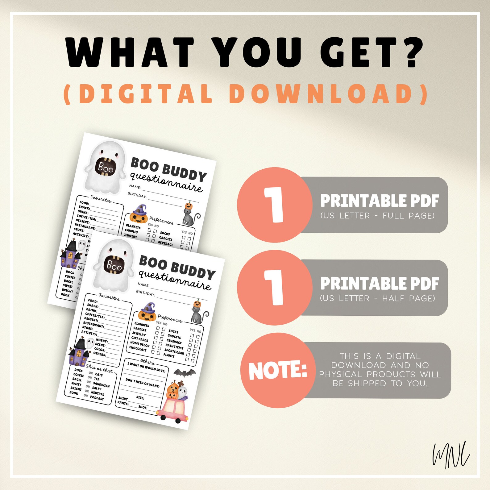 Boo Buddy Questionnaire for Halloween Coworker Questions Staff ...