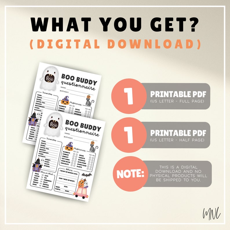 Boo Buddy Questionnaire for Halloween Coworker Questions Staff ...