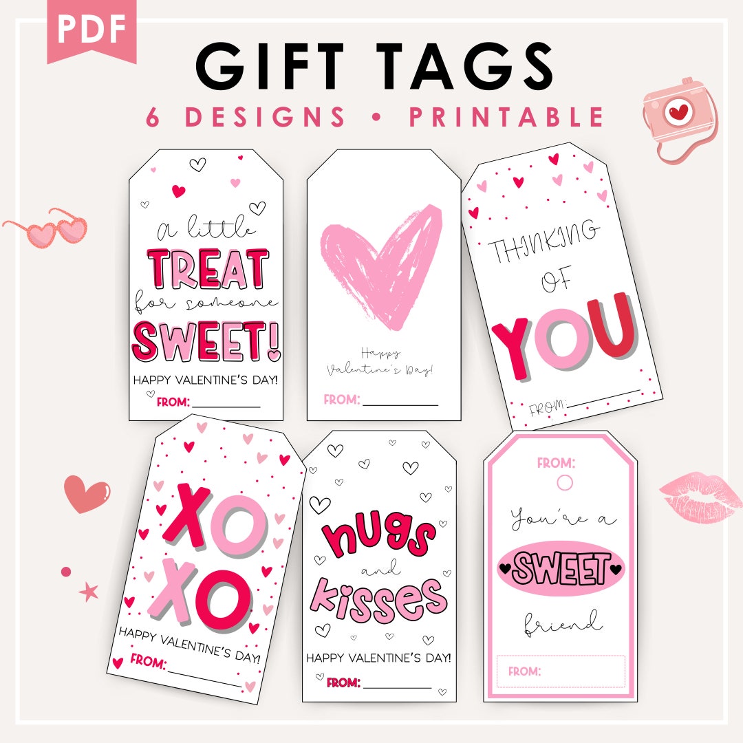 Valentine Gift Tag Printable Valentine Tags for School Valentine ...