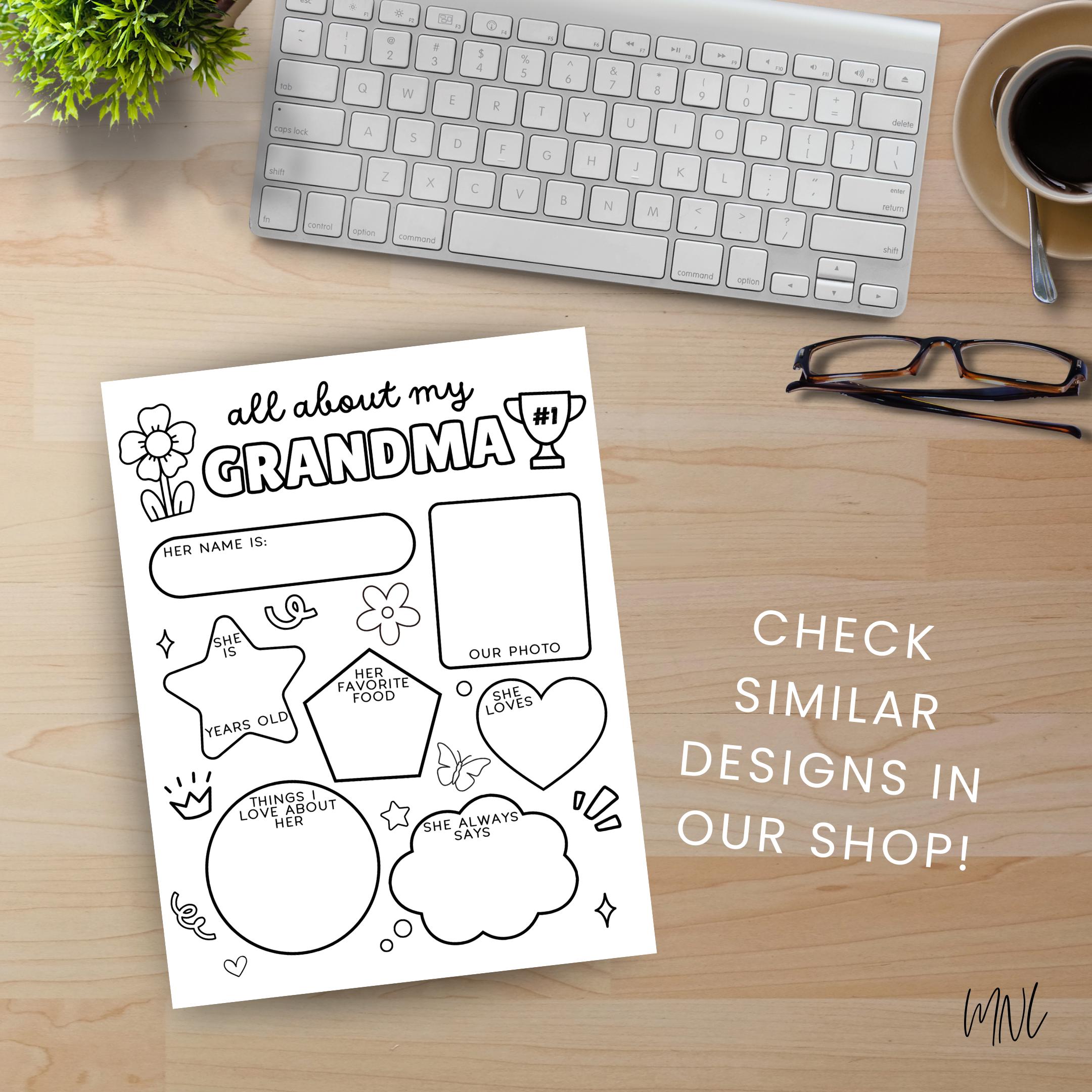 All About My Grandma Questionnaire for Mother’s Day Activity, Mothers ...