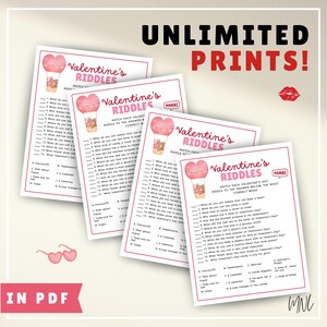 Valentines Riddles for Valentines Day Party Game Printable Valentines ...