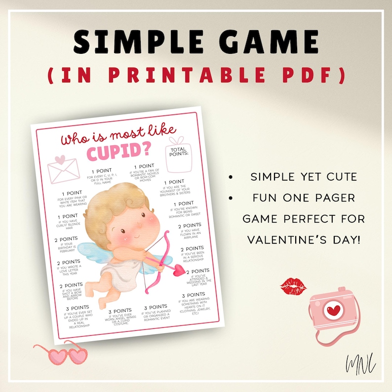 Who is Most Like Cupid Game for Valentine's Day Party Game, Coworker ...