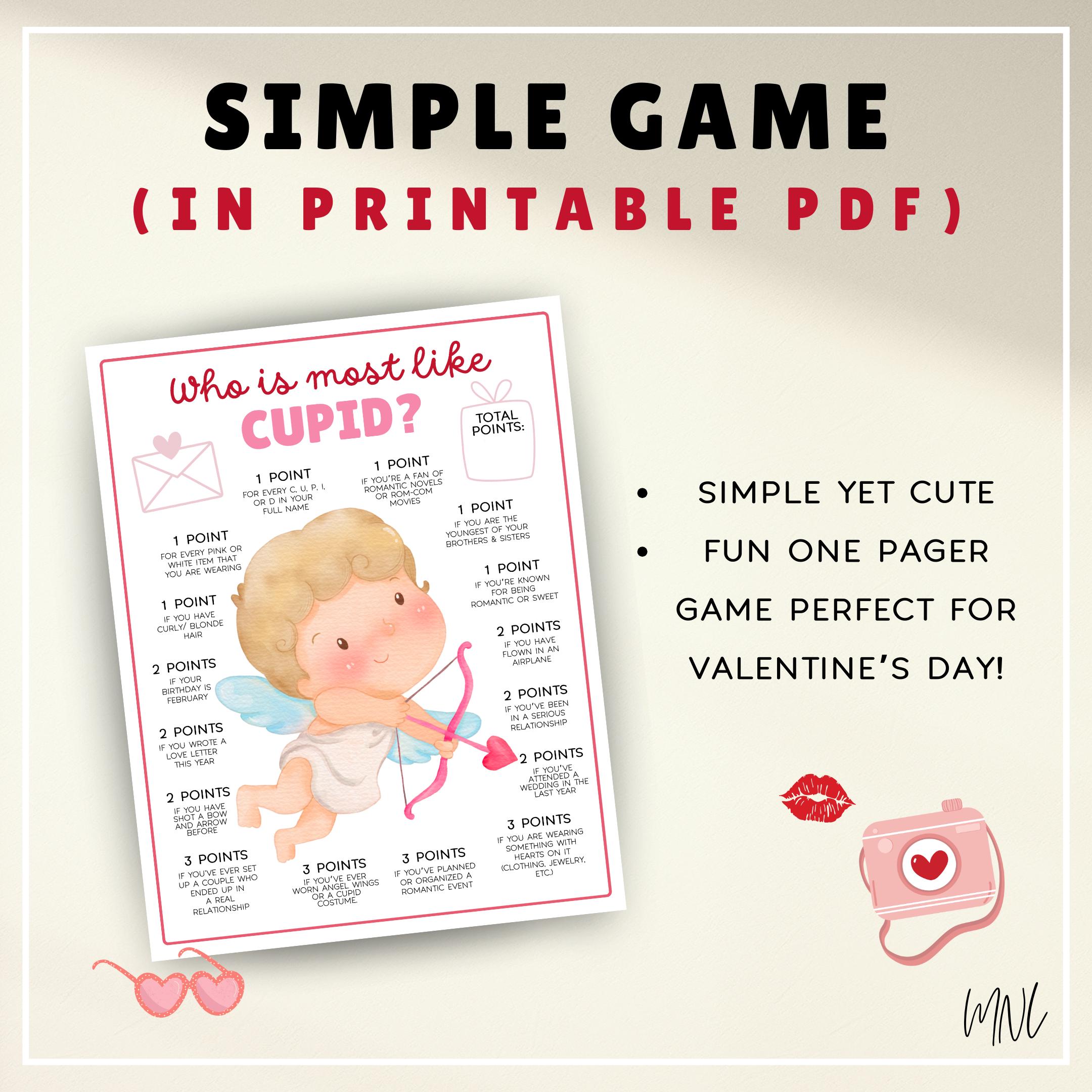 Who is Most Like Cupid Game for Valentine's Day Party Game, Coworker ...