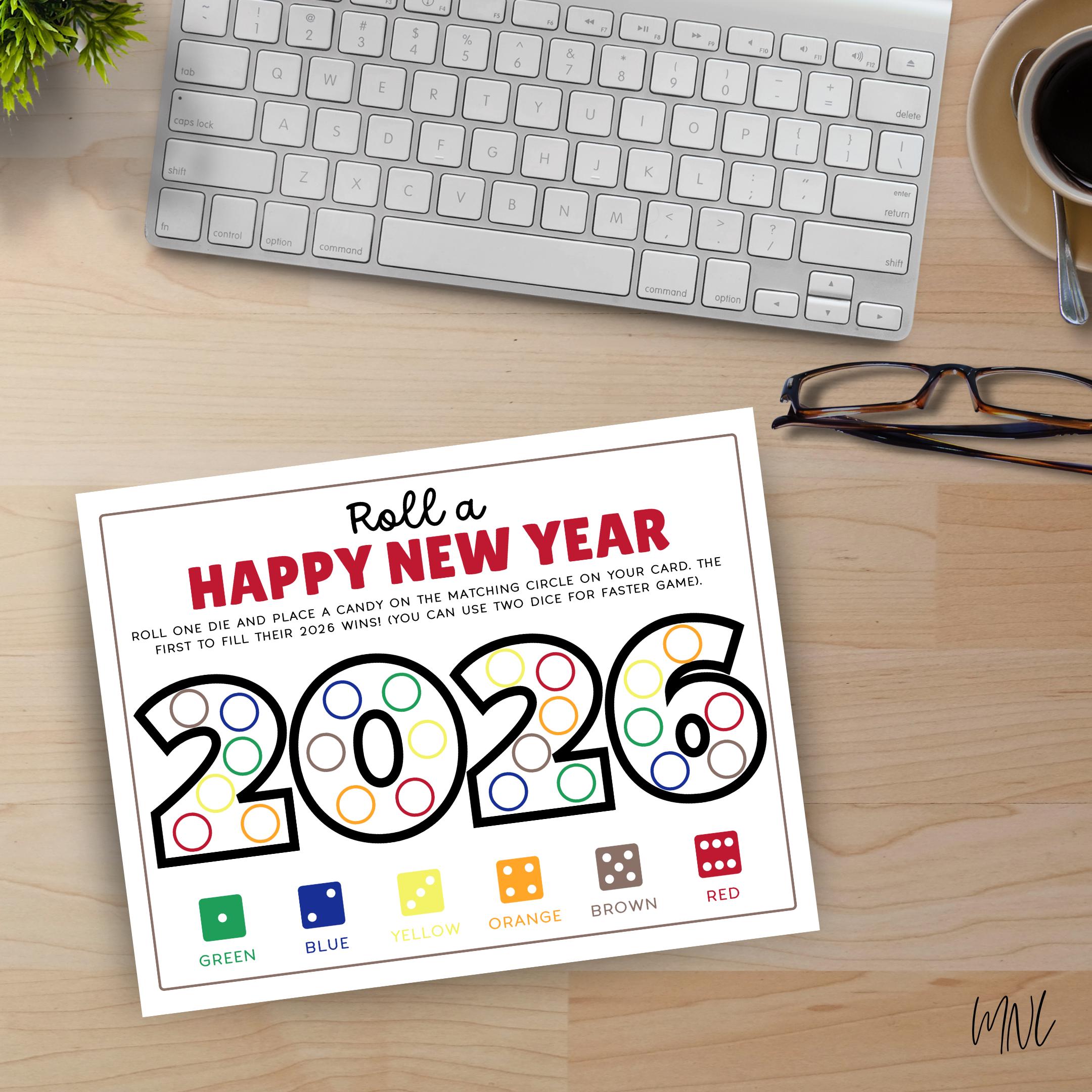 New Years Eve Game Candy Dice Game for Kids Printable Dice Game, NYE ...