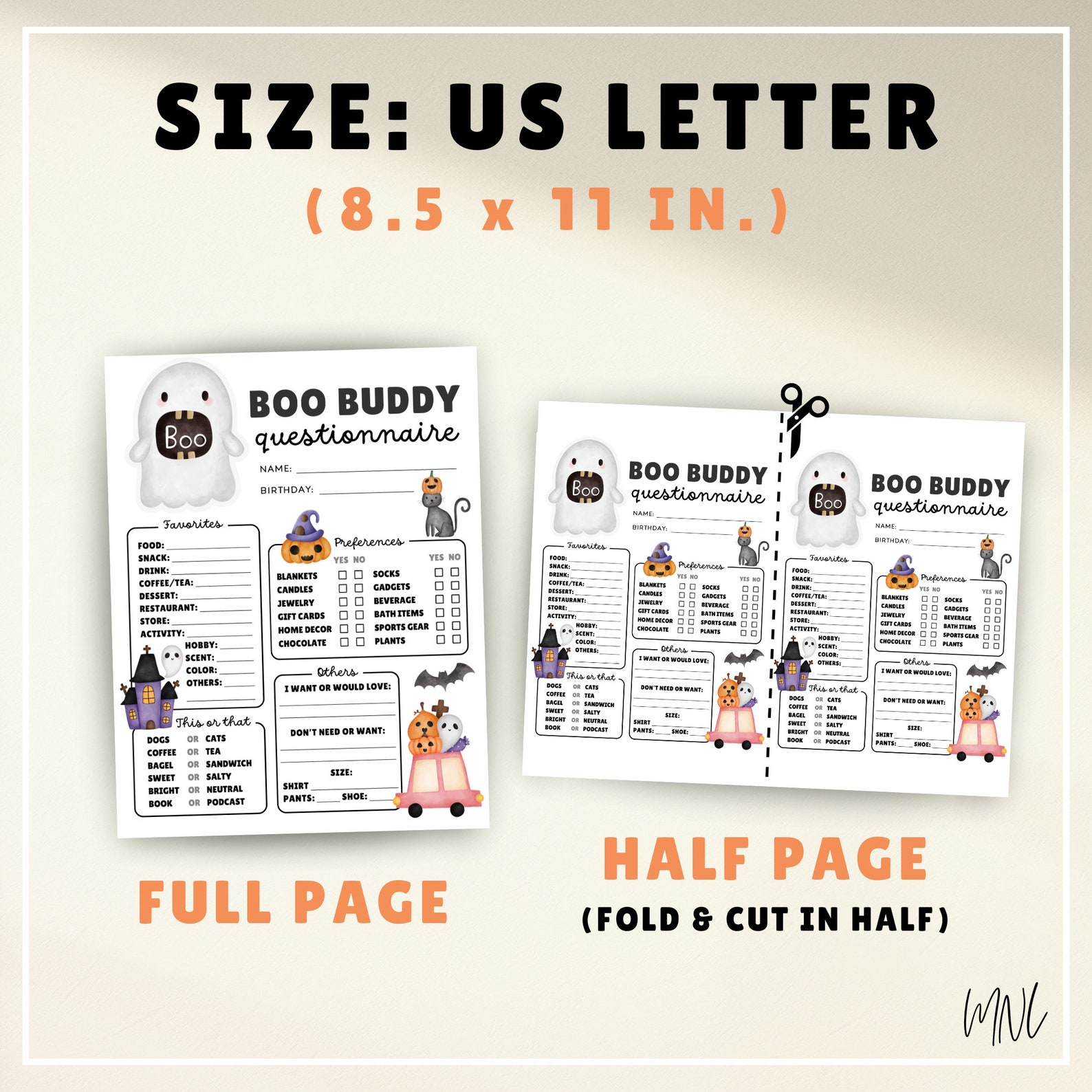 Boo Buddy Questionnaire for Halloween Coworker Questions Staff ...