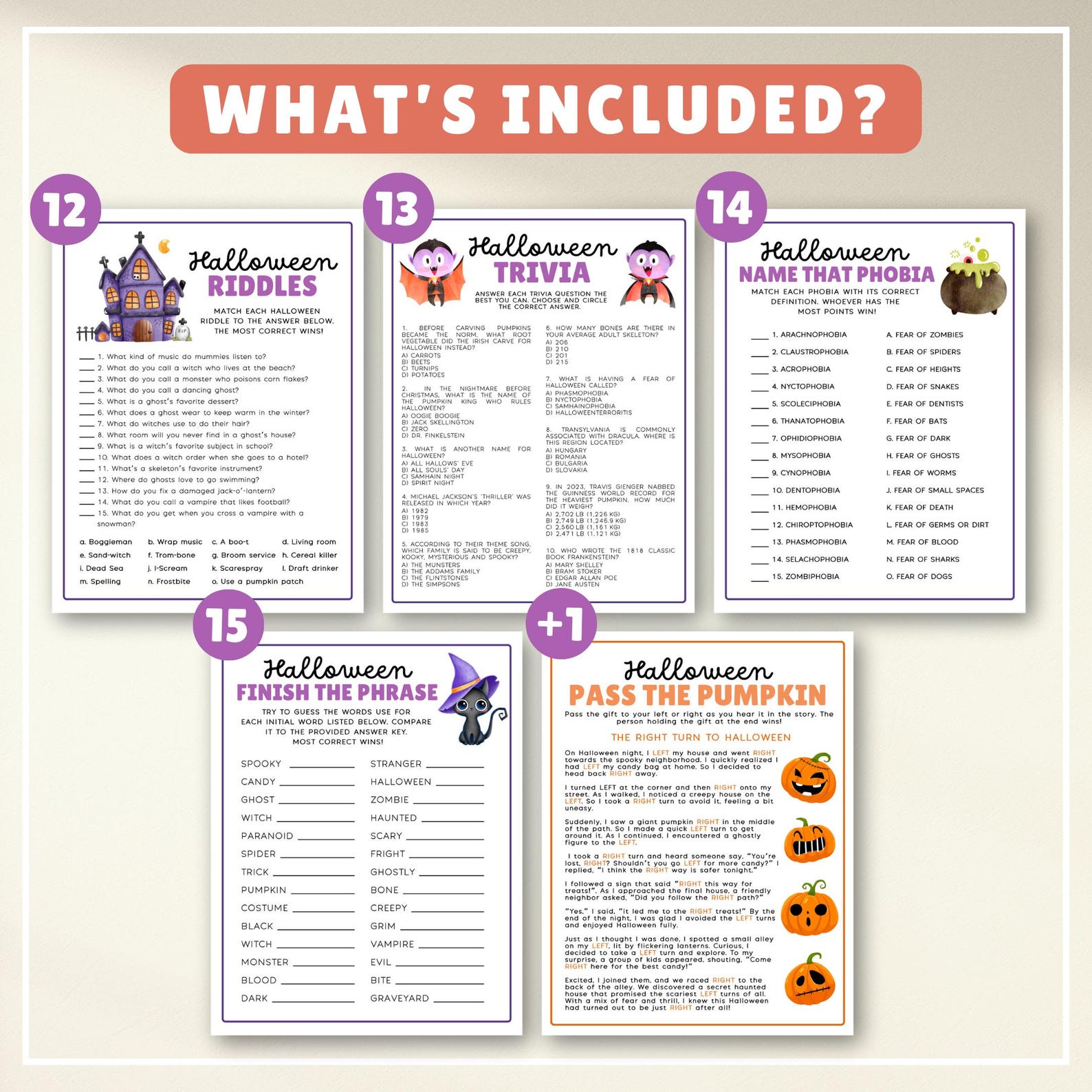 Halloween Games for Halloween Party Game Printable Game Bundle ...